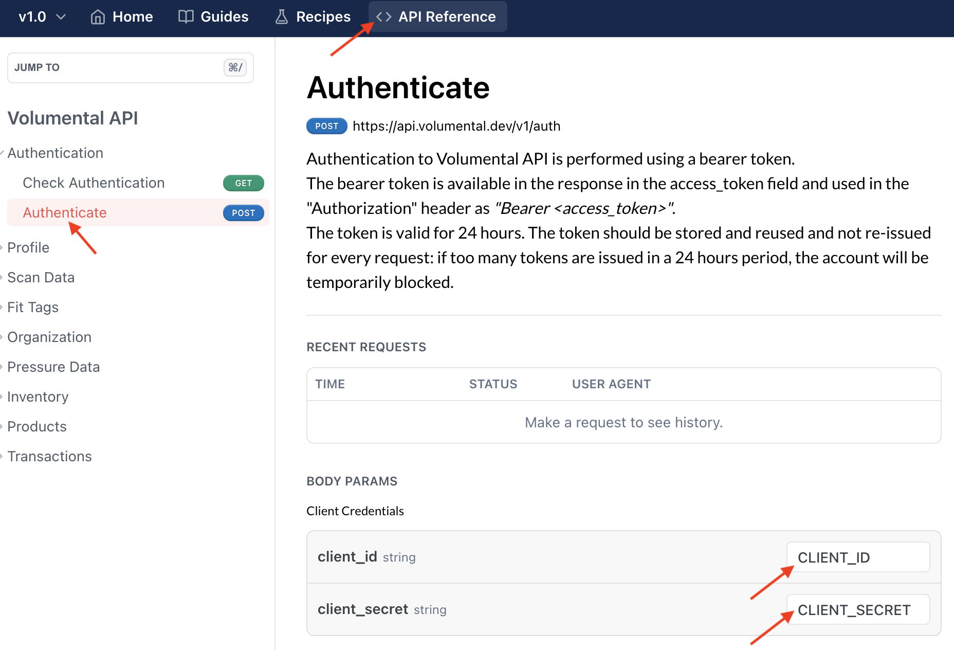 Integrating Volumental | DataGrail Documentation